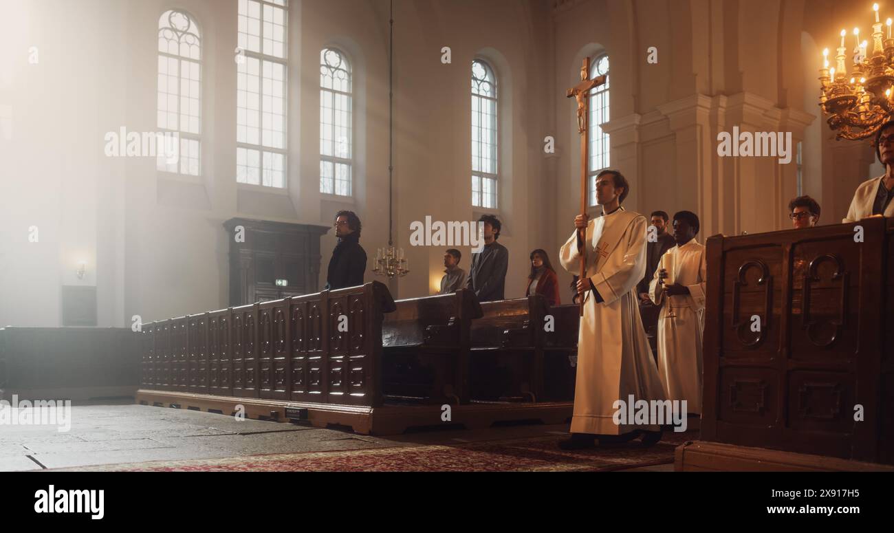 Liturgical in Grand Church: Majestic Procession Of Ministers And ...