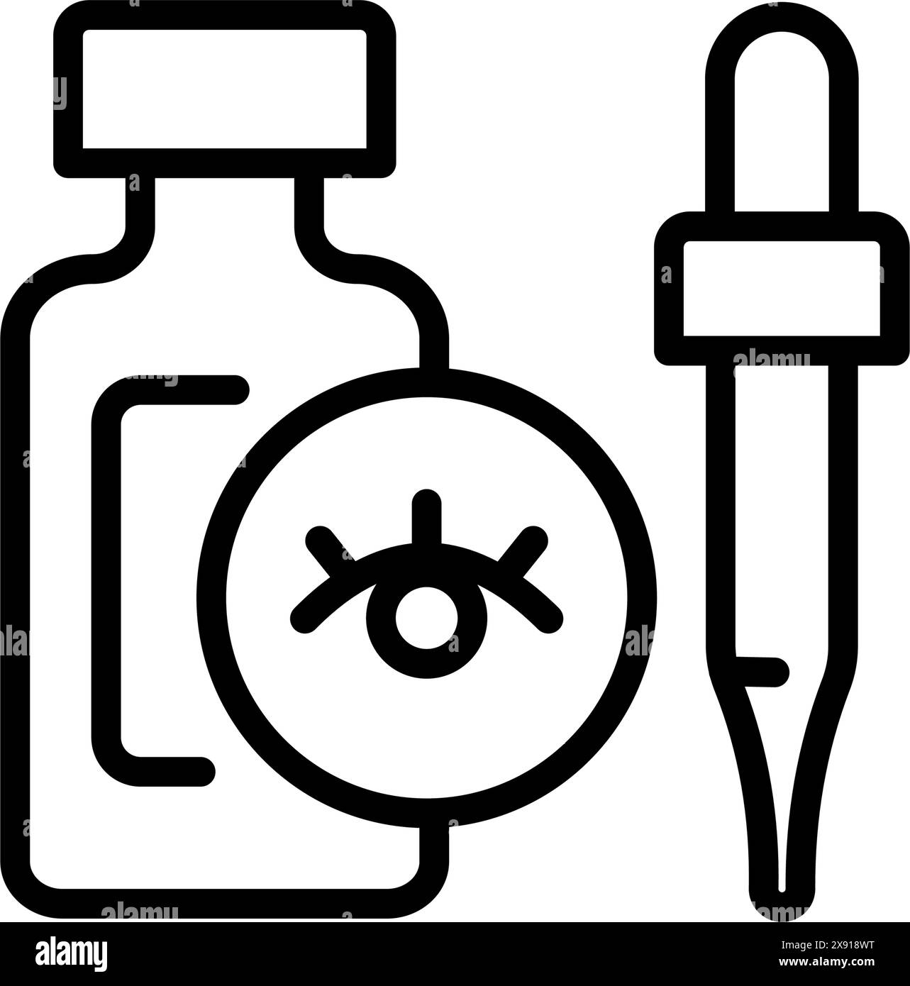 Under eye serum for dark circles and puffiness. Simple outline icon ...