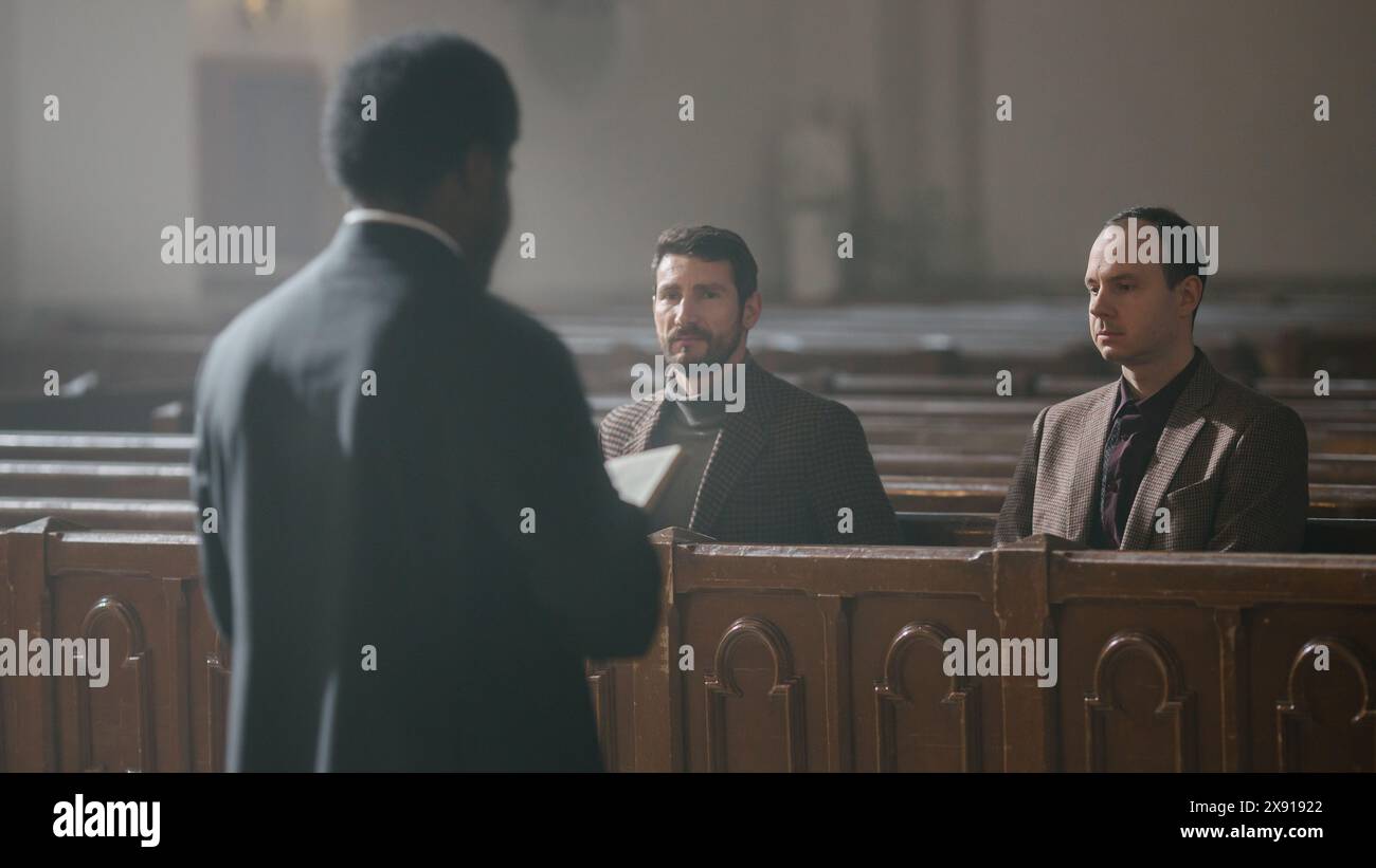 Service Sermon In Christian Church: Priest Providing Guidance, Belief ...
