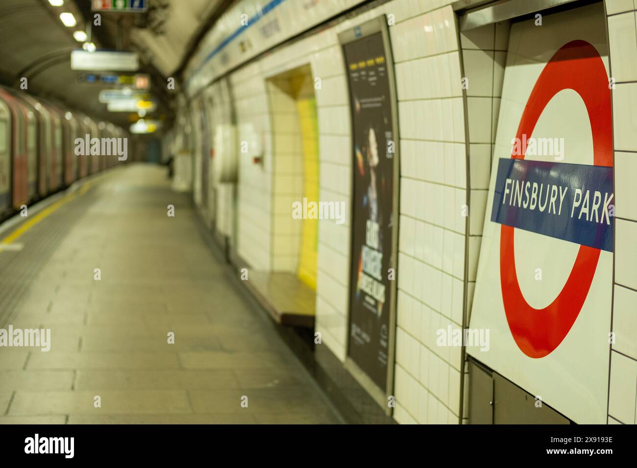 LONDON- MAY 13, 2024: Finsbury Park underground station platform ...