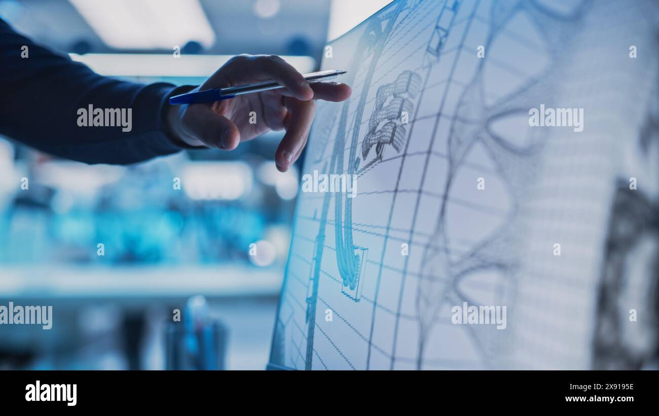 Close Up of a Desktop Computer Monitor Screen with 3D CAD Software with ...