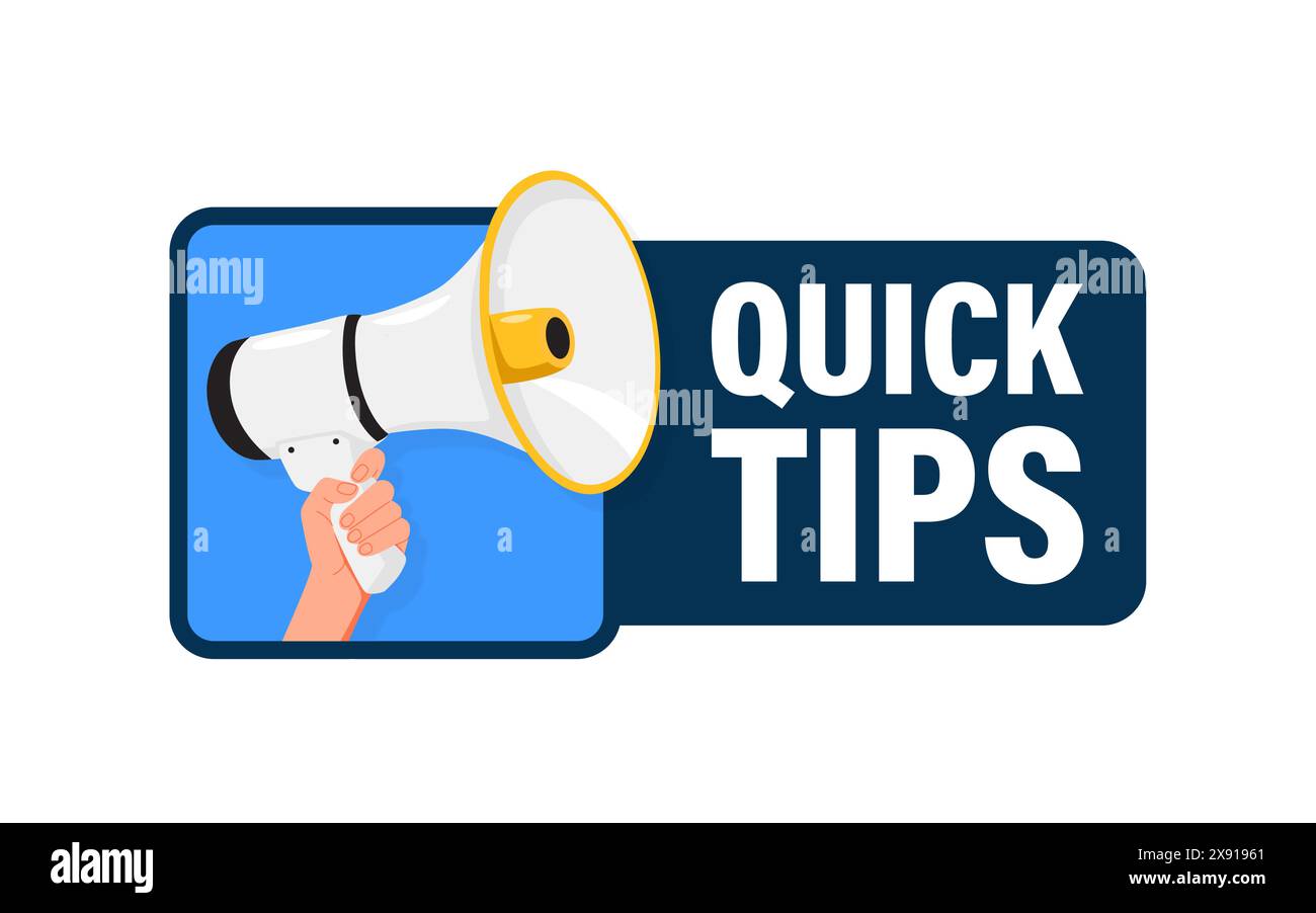 Quick tips. Hand hold megaphone speaker for announce. Attention please ...