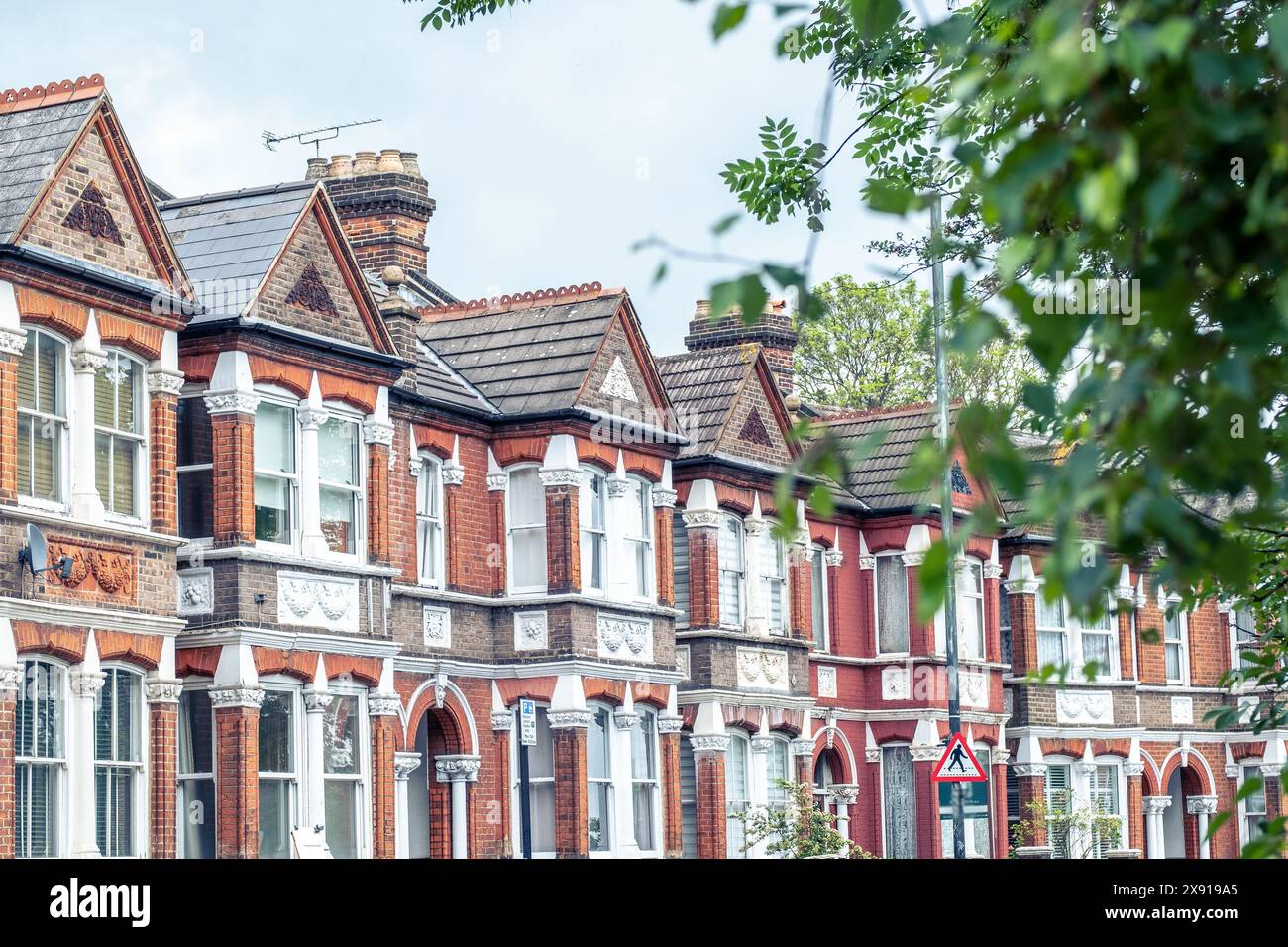 LONDON- MAY 16, 2024: Street of terraced brick houses in South ...