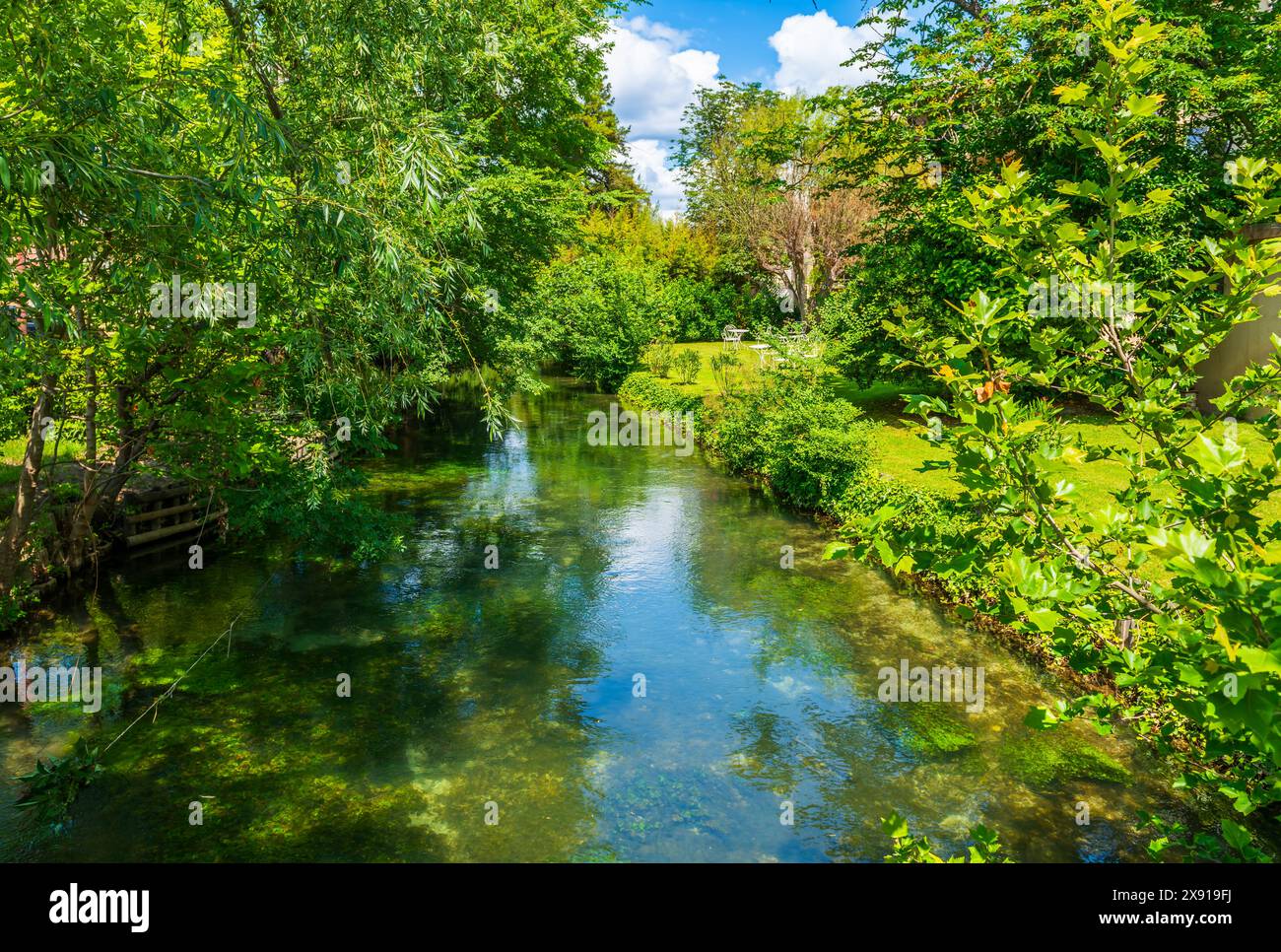 The Sorgue river, at Isle sur la Sorgue, in Vaucluse, in Provence ...