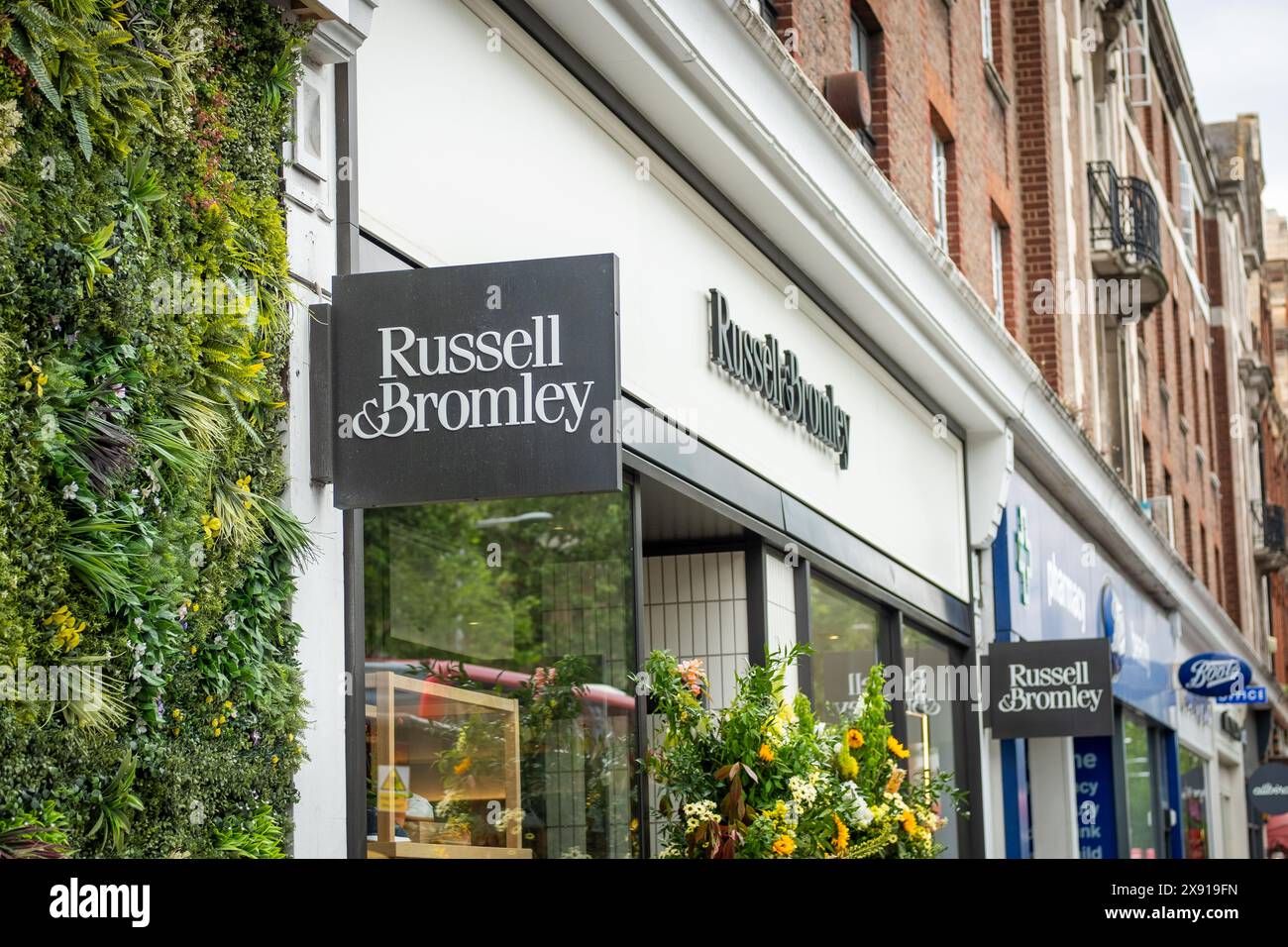 LONDON- MAY 23, 2024: Russell & Bromley store on Kings Road, Chelsea ...