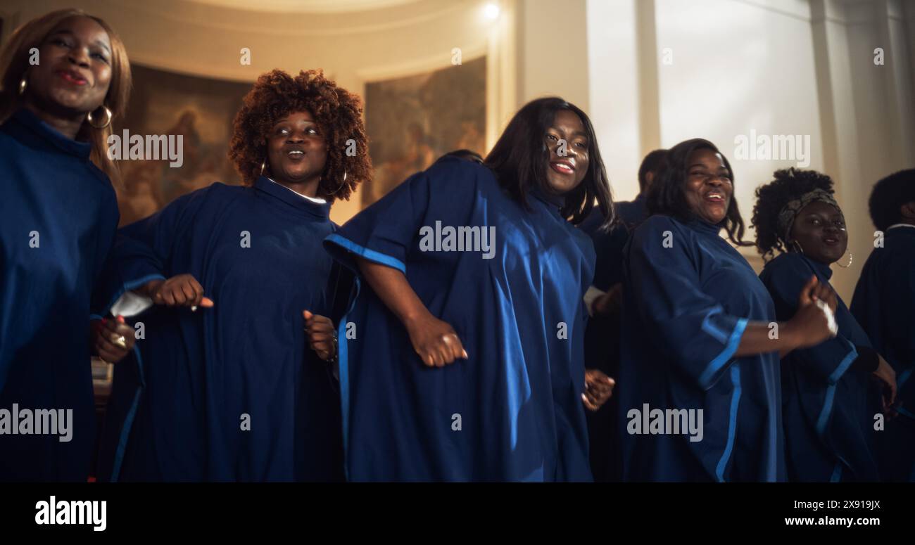 Group Of Christian Gospel Singers Praising Lord Jesus Christ. Song ...