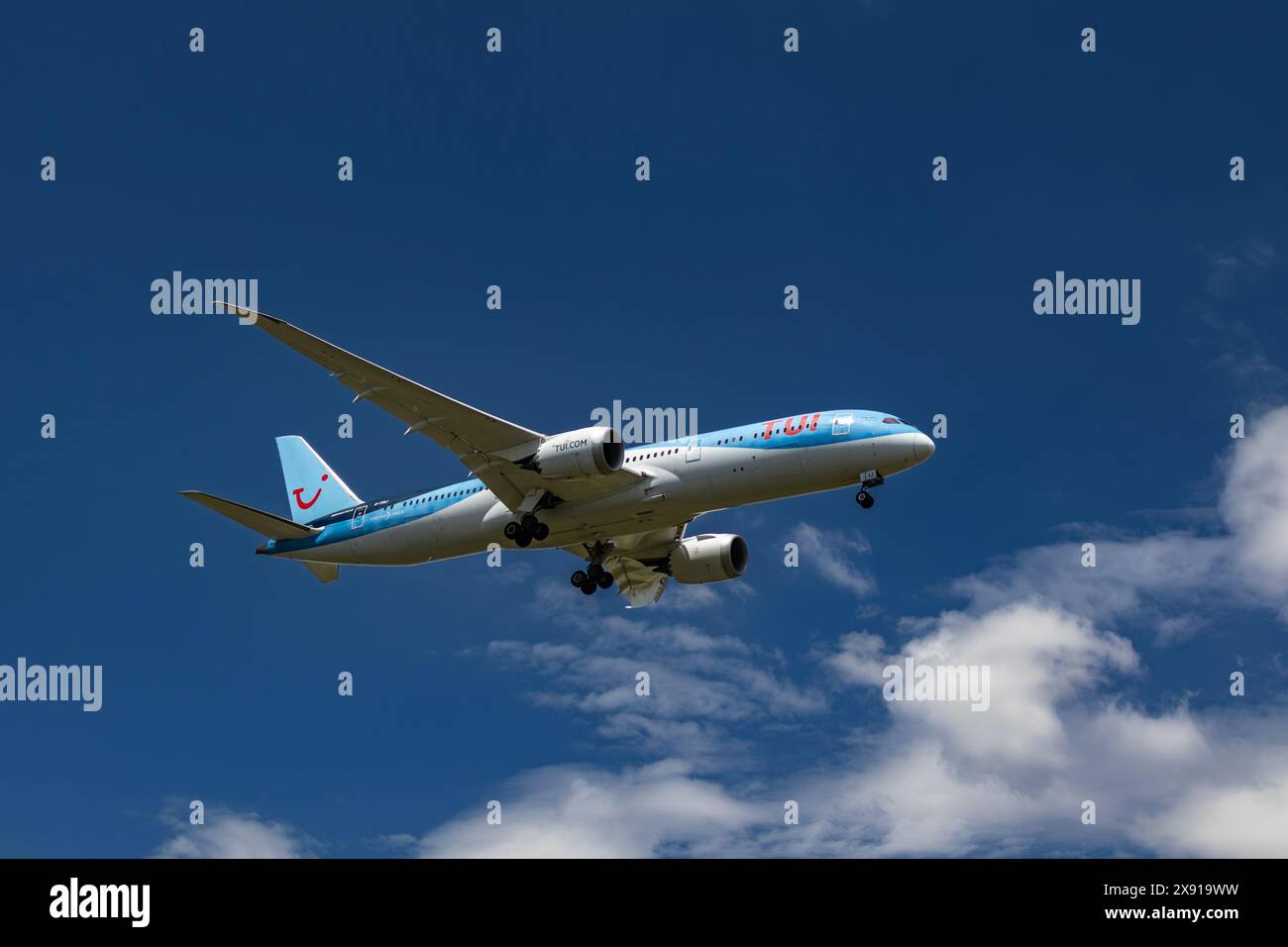 TUI approaching Burgas airport with a Boeing 737-8K5 B738 Stock Photo ...