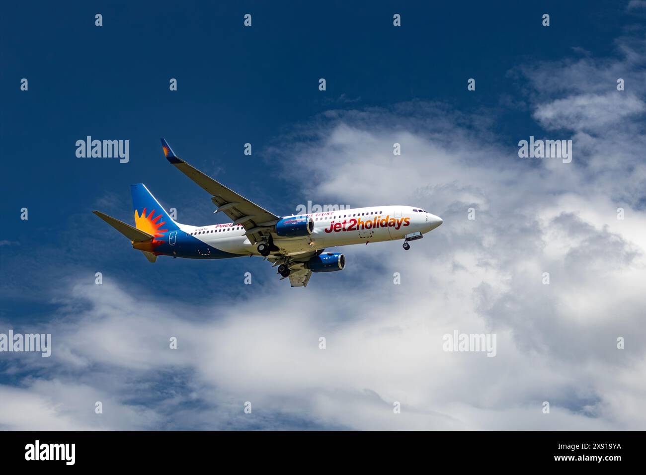 Jet2 Holidays approaching Burgas airport with a Boeing 737 Stock Photo ...