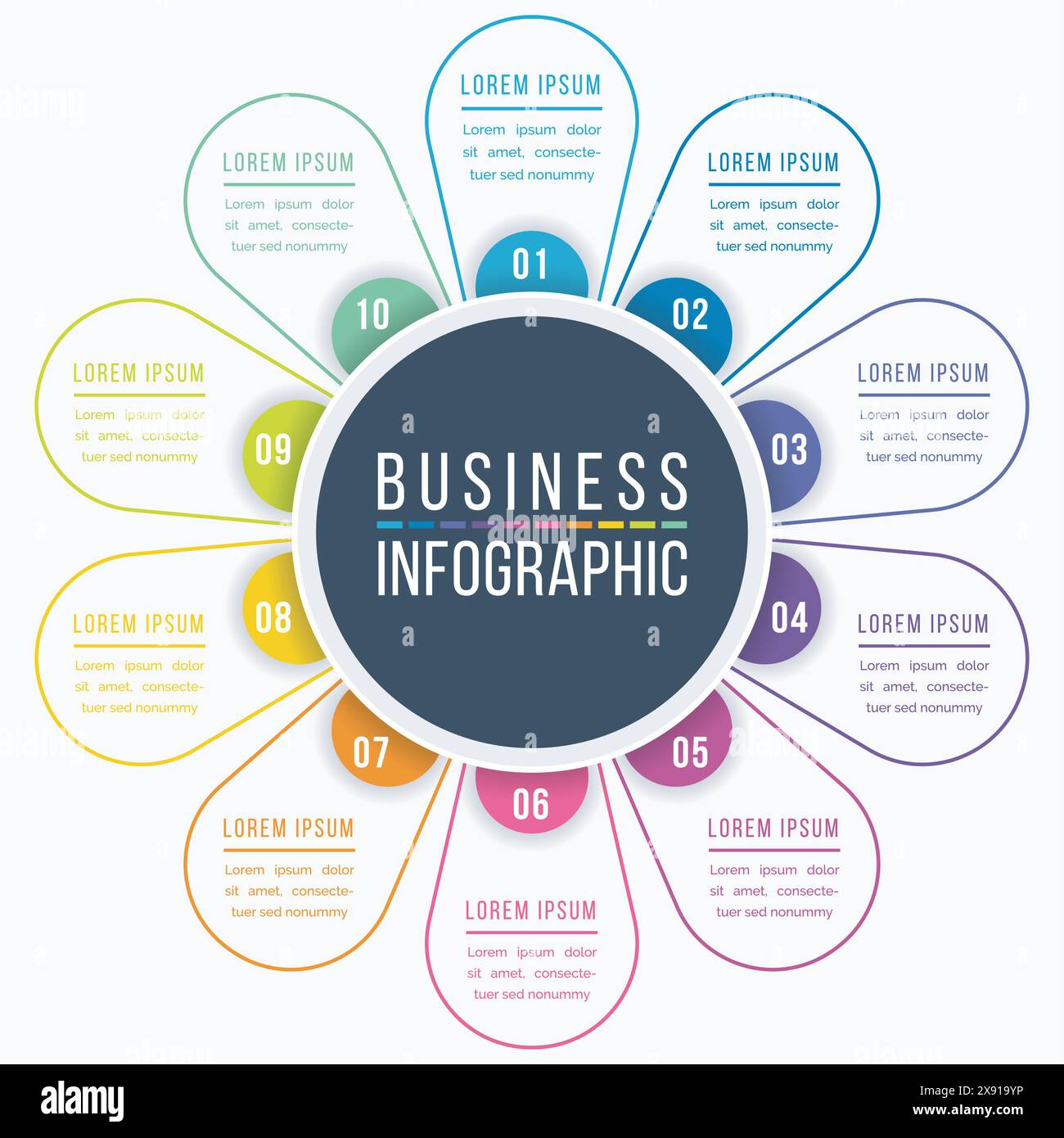 Infographic design 10 steps, objects, elements or options business ...