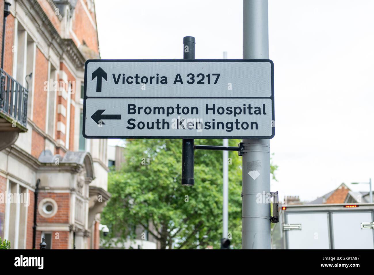 LONDON- MAY 23, 2024: Road traffic sign in SW1 for London Victoria ...