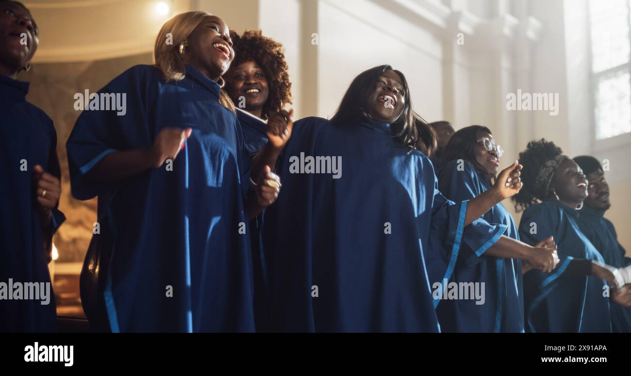 Group Of Christian Gospel Singers Praising Lord Jesus Christ. Song ...