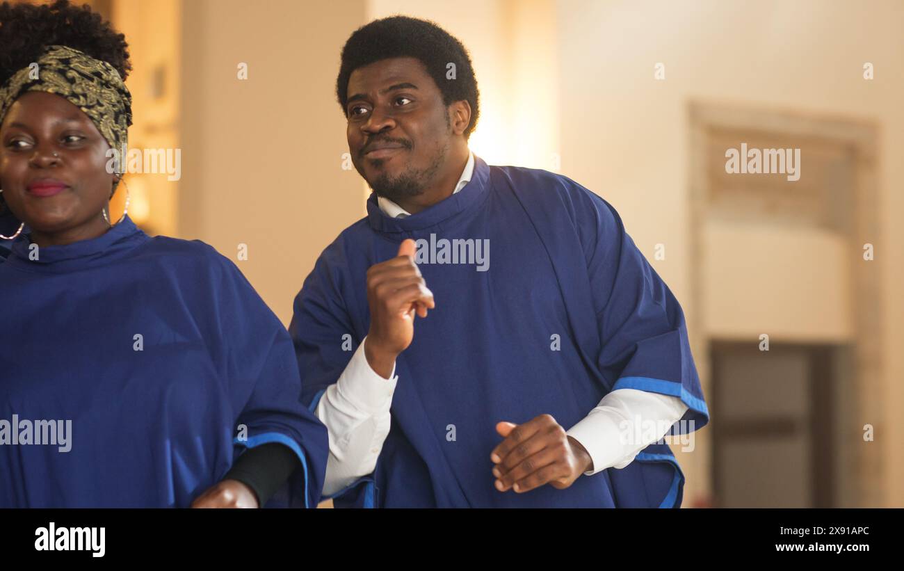 Black Christian Male Gospel Singer Singing, Happy to be Spreading the ...