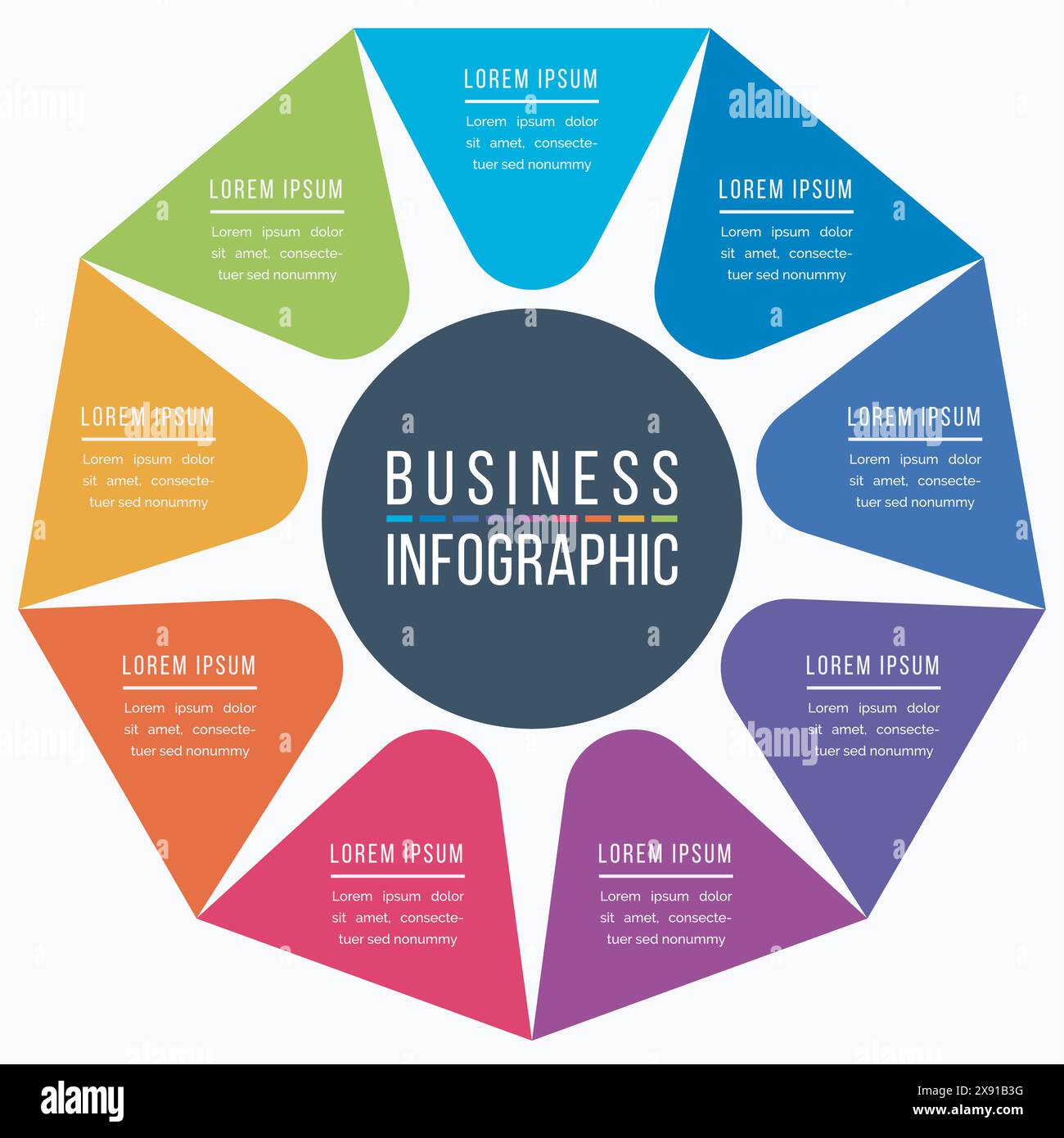 Infographic design 9 Steps, objects, elements or options business ...