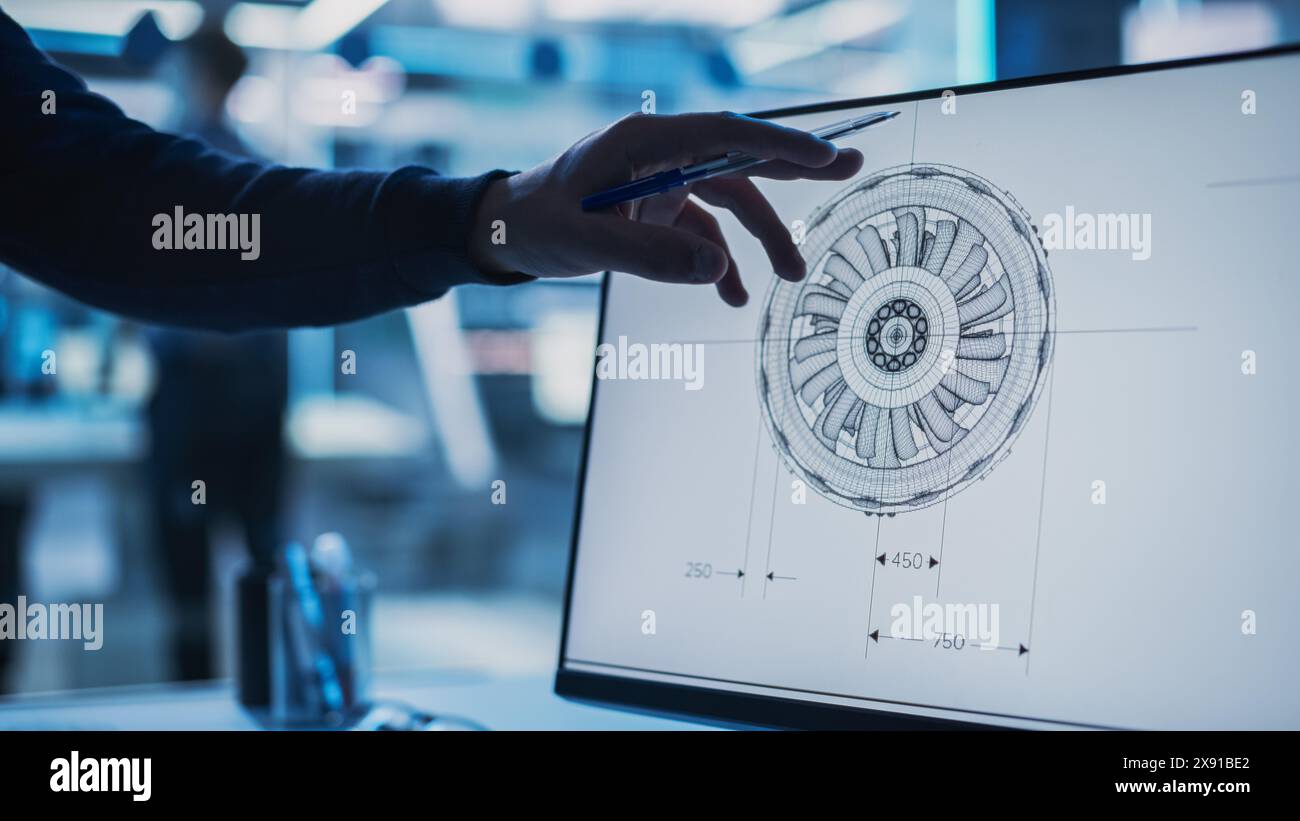 Close Up of a Desktop Computer Monitor Screen with 3D CAD Software with ...