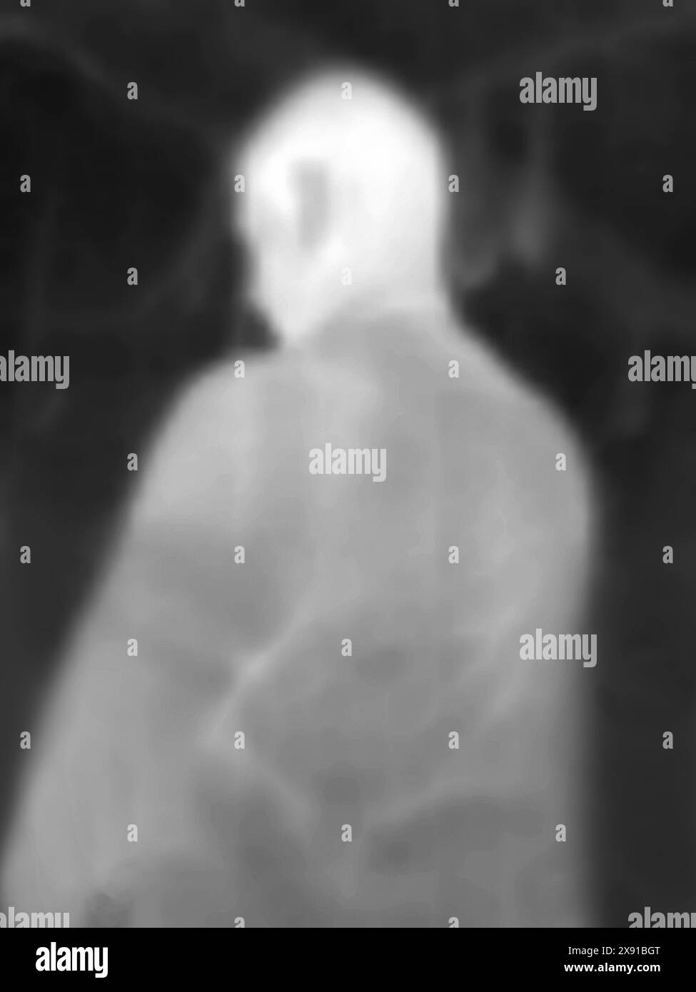 Man portrait short-wave infrared. The shortest range of light emission ...