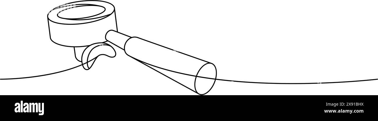 Portafilter for coffee machine one line continuous drawing. Hand drawn ...