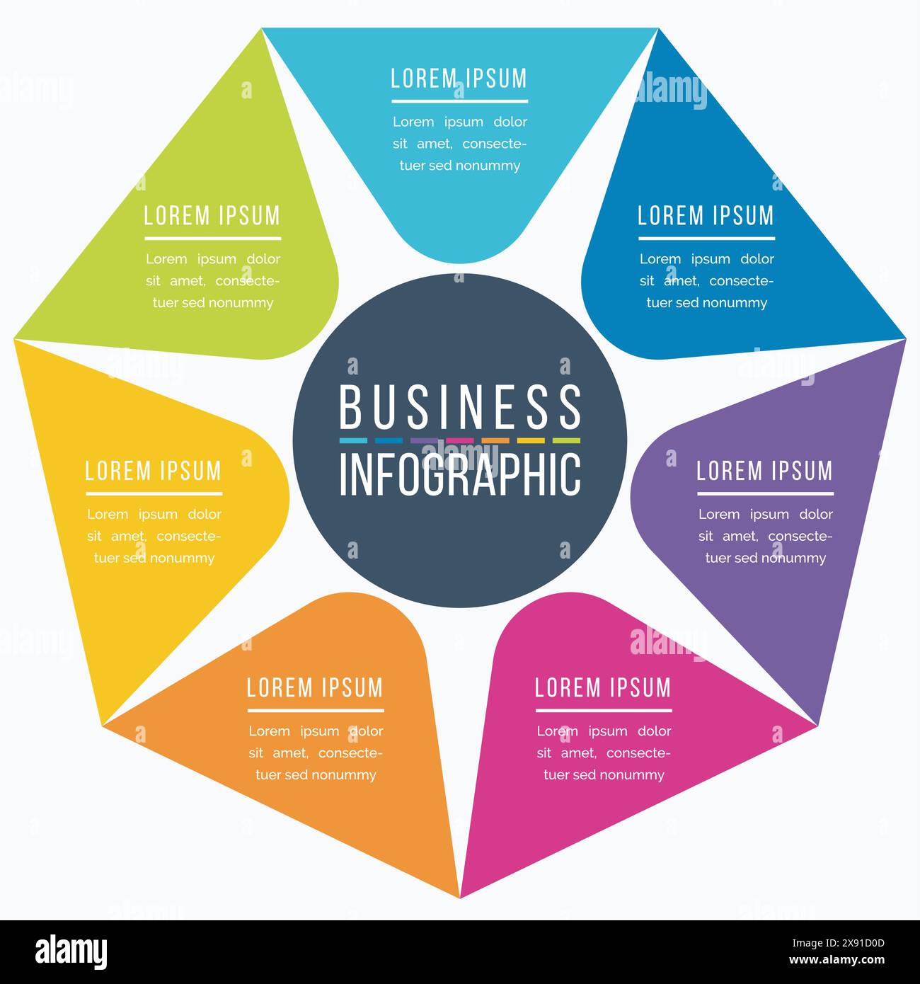 Infographic design 7 Steps, objects, elements or options business ...