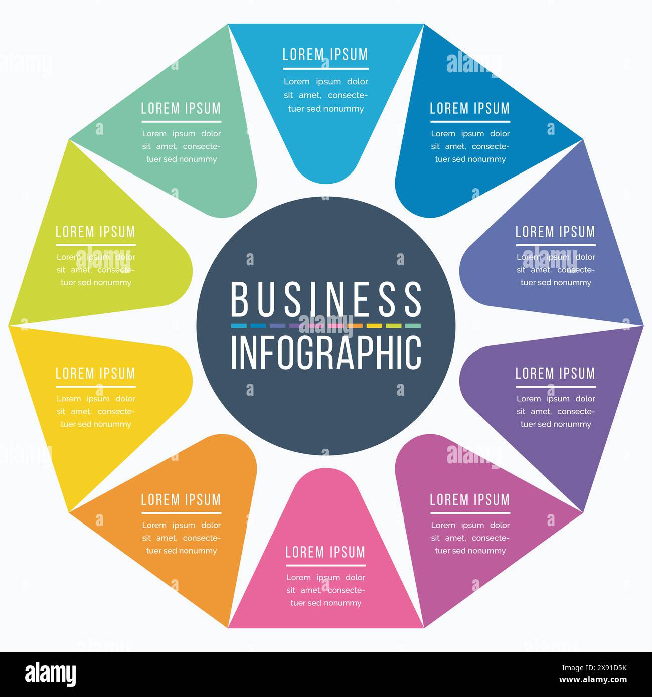 Infographic design 10 Steps, objects, elements or options business ...