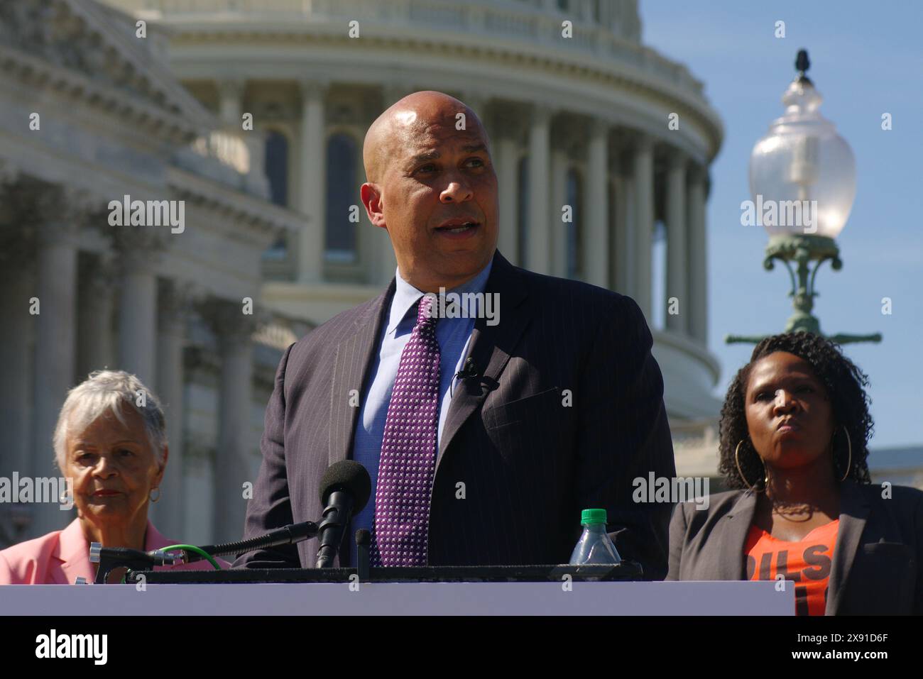 Washington, DC, USA. 01 May 2024. U.S. Sen. Cory Booker (D-Pa.) speaks ...