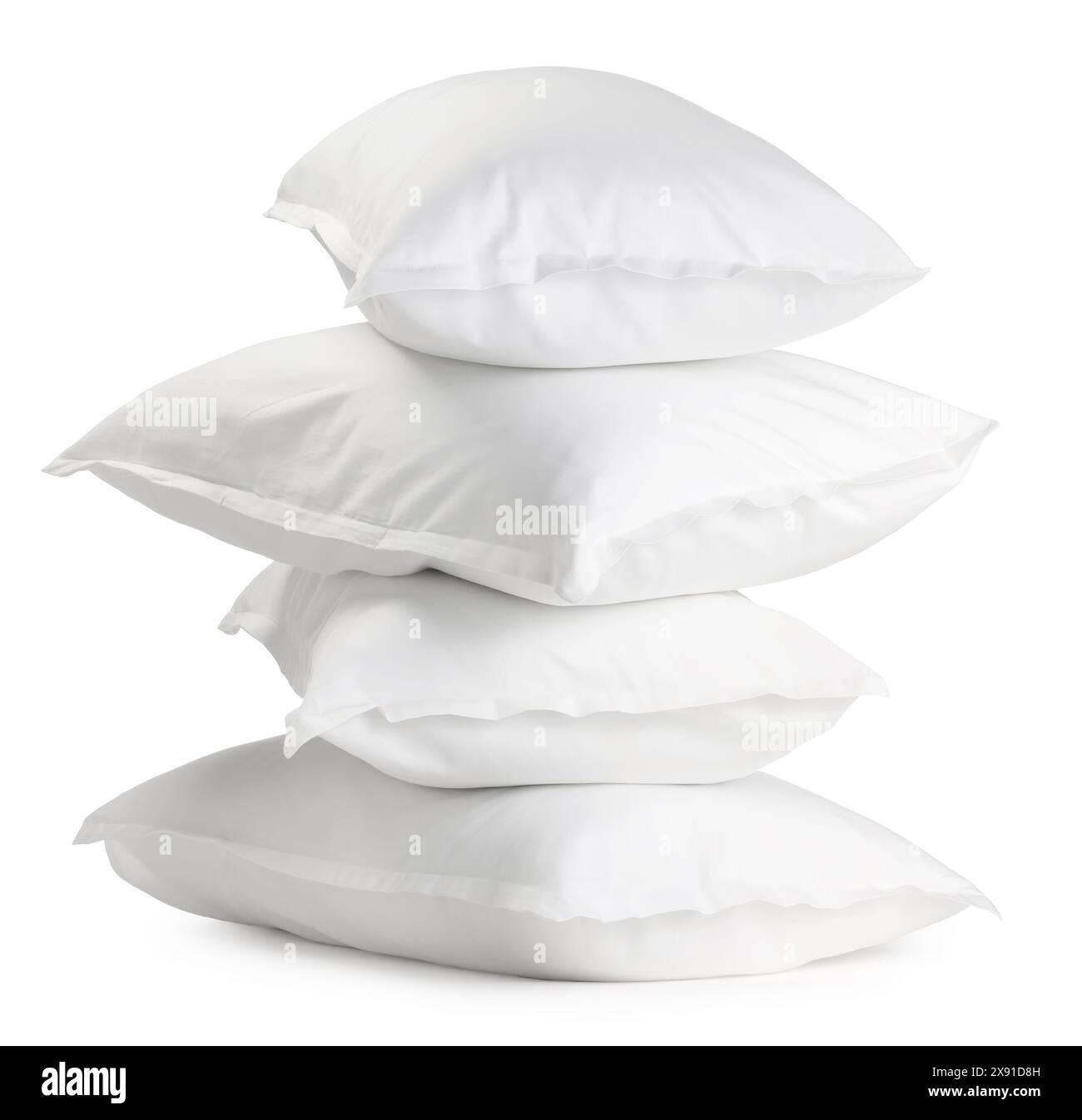 Stack of soft pillows isolated on white Stock Photo - Alamy