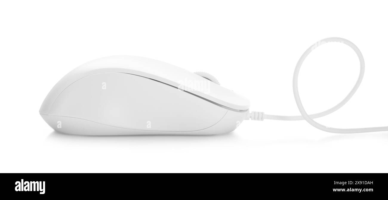 Modern wired computer mouse isolated on white Stock Photo - Alamy