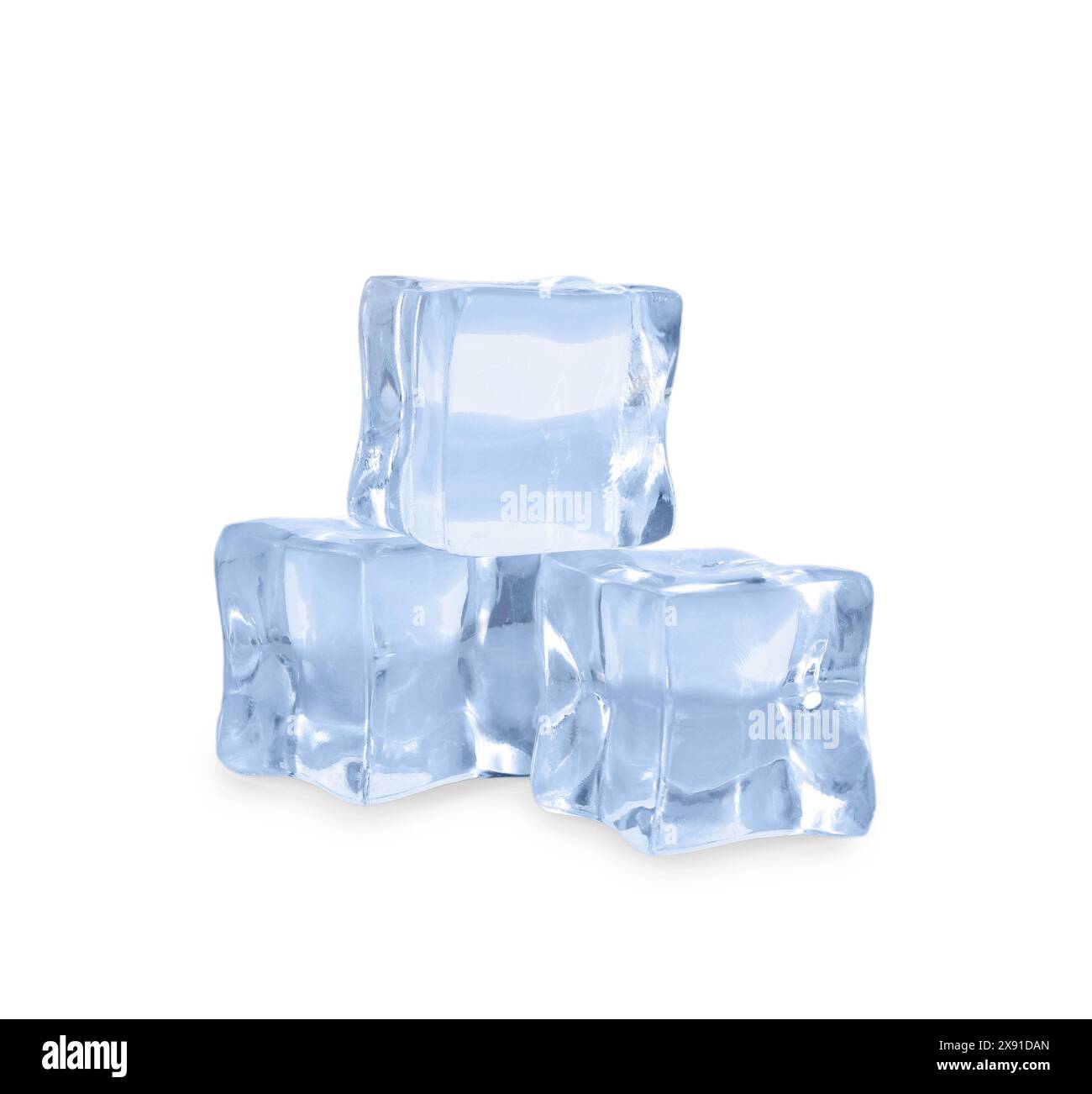 Crystal clear ice cubes isolated on white Stock Photo - Alamy