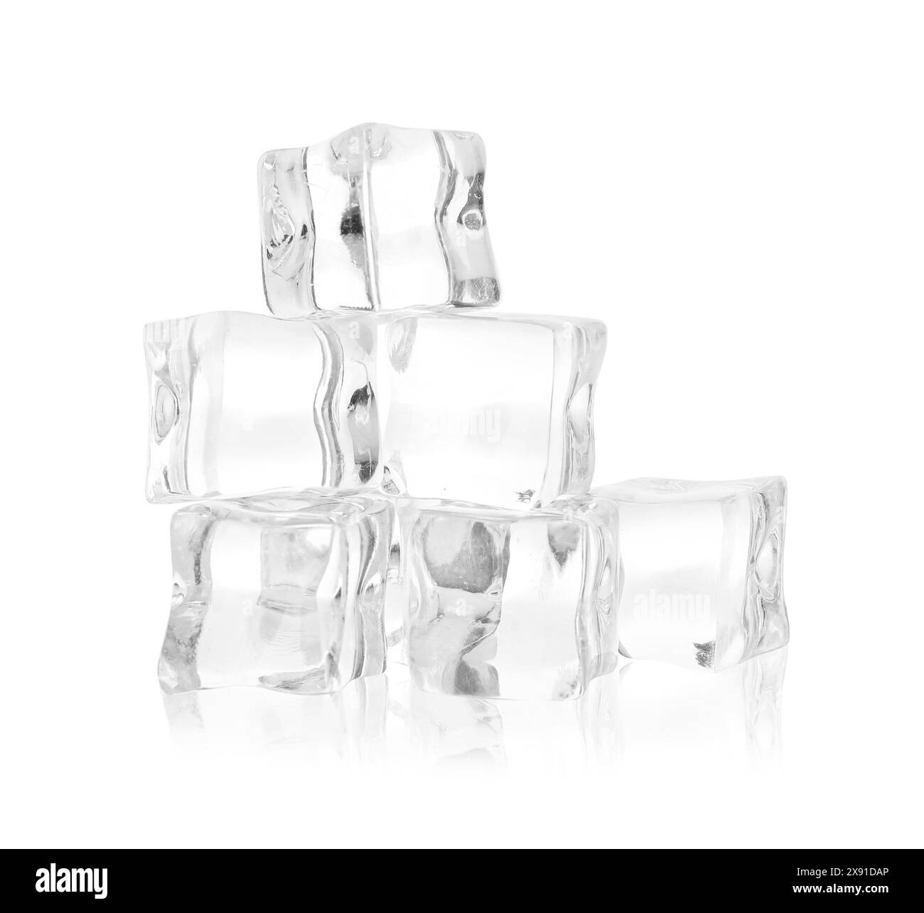 Many crystal clear ice cubes isolated on white Stock Photo - Alamy