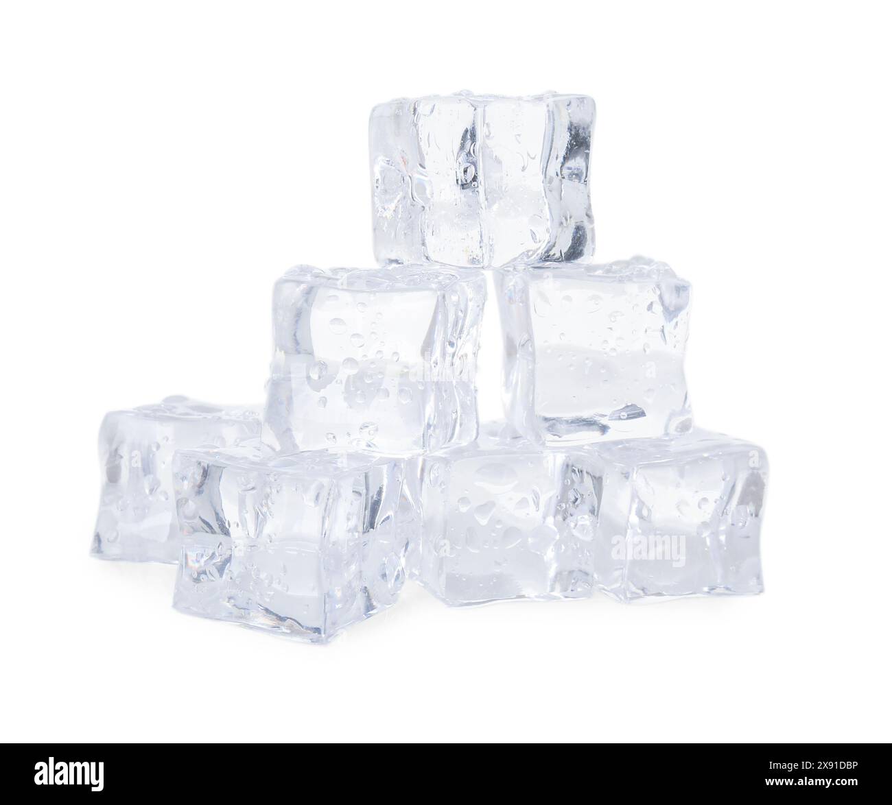 Many crystal clear ice cubes isolated on white Stock Photo - Alamy