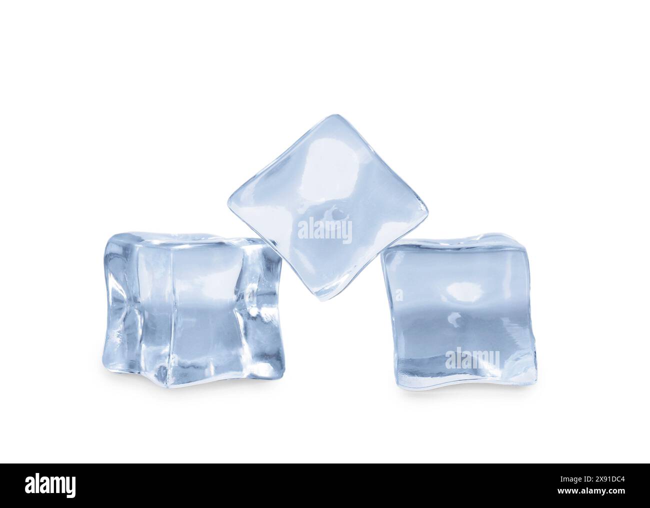 Crystal clear ice cubes isolated on white Stock Photo - Alamy