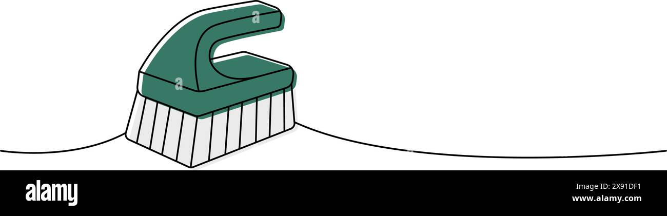 Brush for cleaning one line colored continuous drawing. Cleaning ...