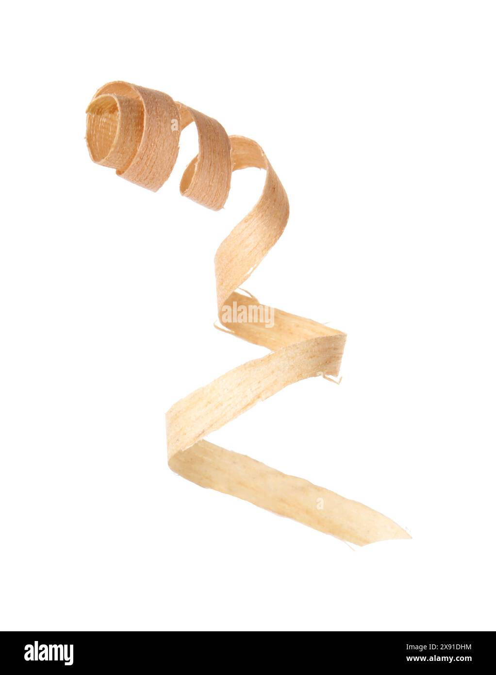 One shaving of wood isolated on white Stock Photo - Alamy