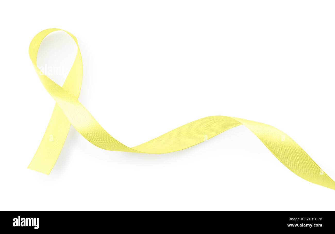 Yellow awareness ribbon hi-res stock photography and images - Alamy