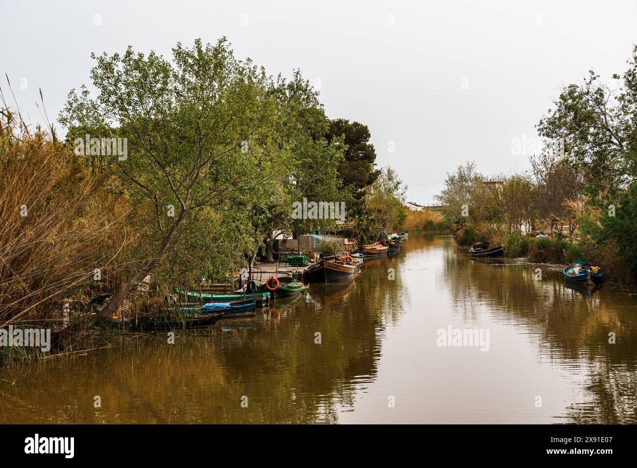 El Palmar, Spain - March 24, 2024: Traditional wooden boats in the ...