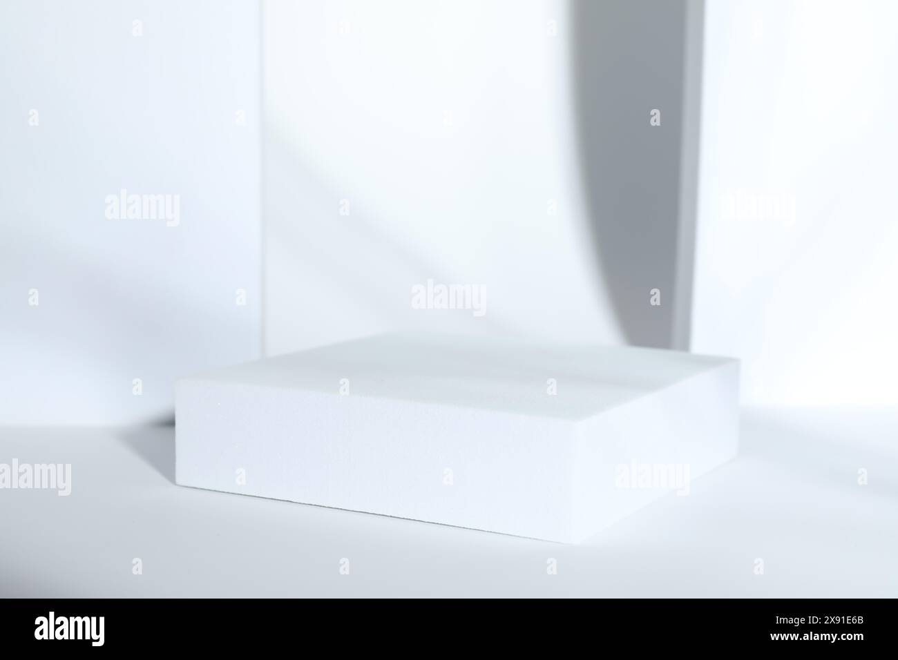 Presentation of product. Podium on white background, space for text ...
