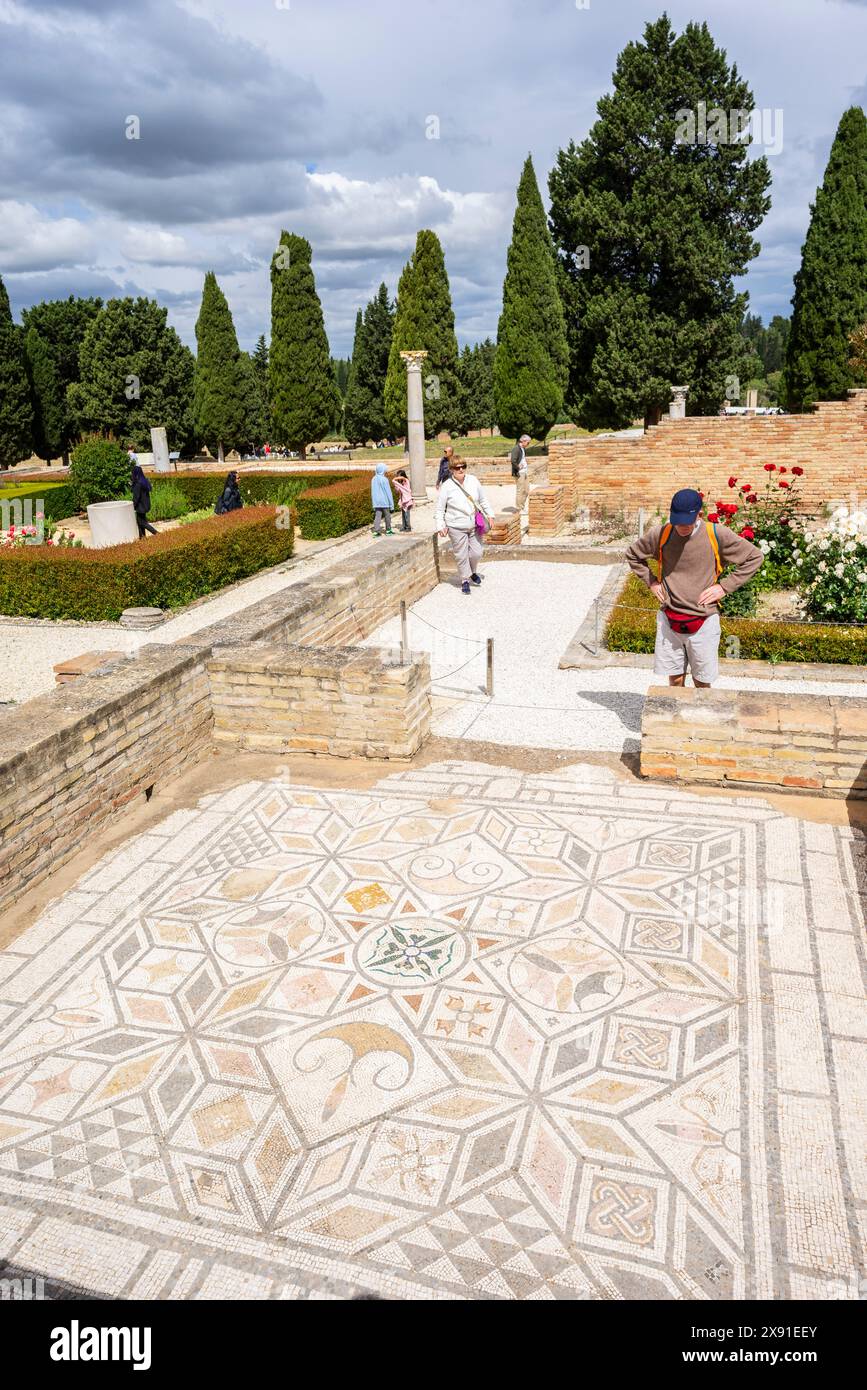 Italica, Roman mosaic, ancient Roman city, 206 BC., Andalusia, Spain ...