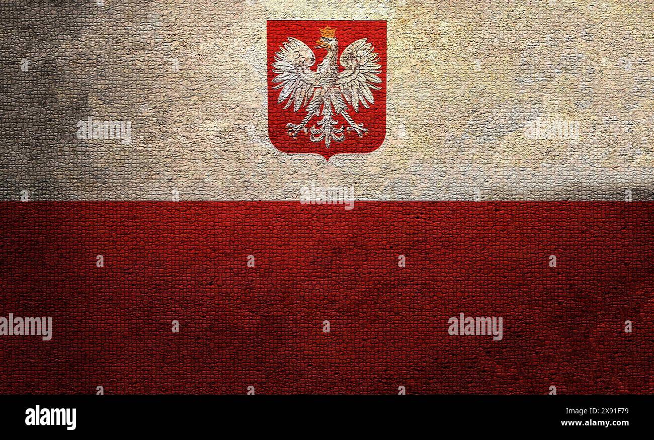 Flag of Poland with a red and white horizontal bicolor and an eagle ...