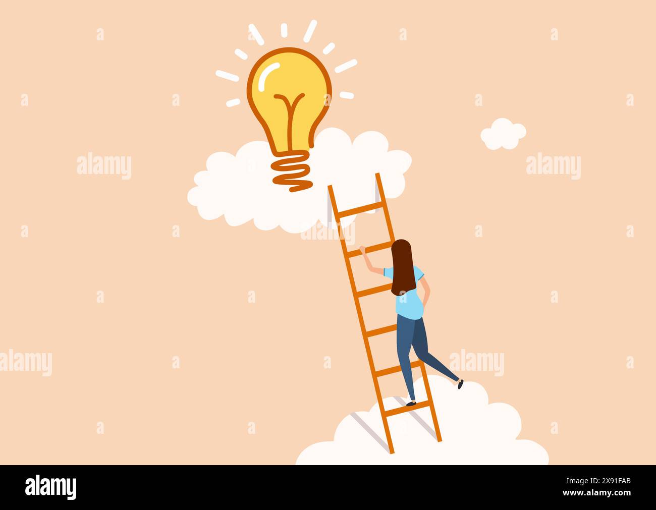 inspiration, idea and creativity. Woman. cloud. Vector illustration ...