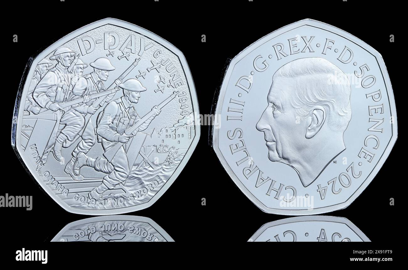 The latest 50p released in May 2024 to commemorate the 80th anniversary ...