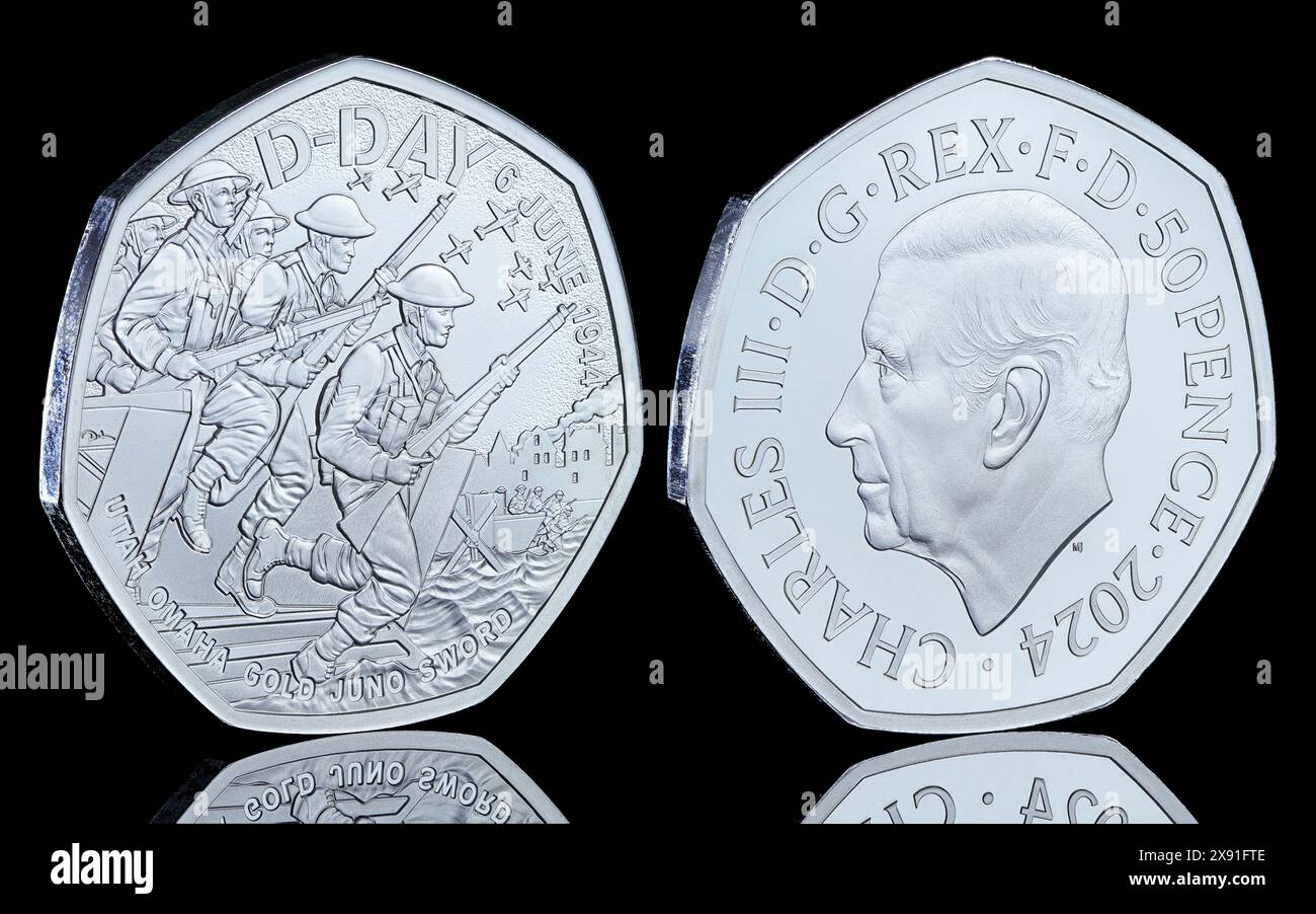 The latest 50p released in May 2024 to commemorate the 80th anniversary ...