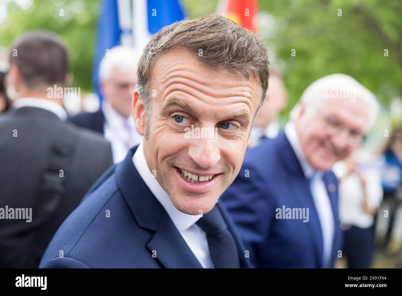 Emmanuel Macron (President of the French Republic) at the stage talk in ...