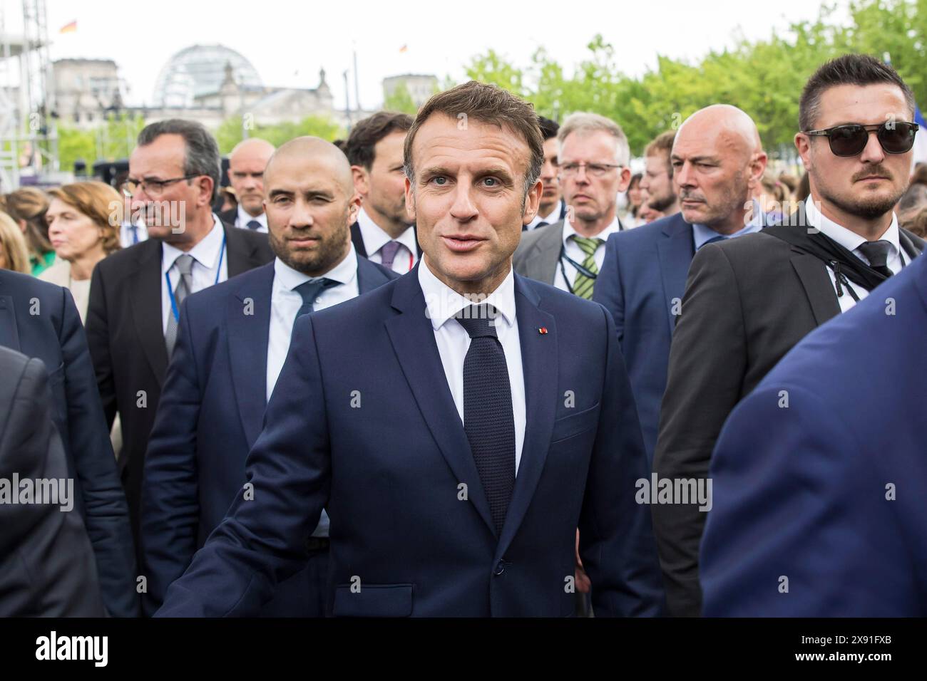 Emmanuel Macron (President of the French Republic) at the stage talk in ...