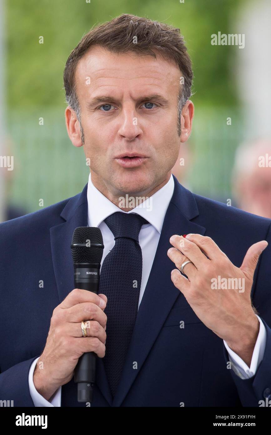 Emmanuel Macron (President of the French Republic) at the stage talk in ...
