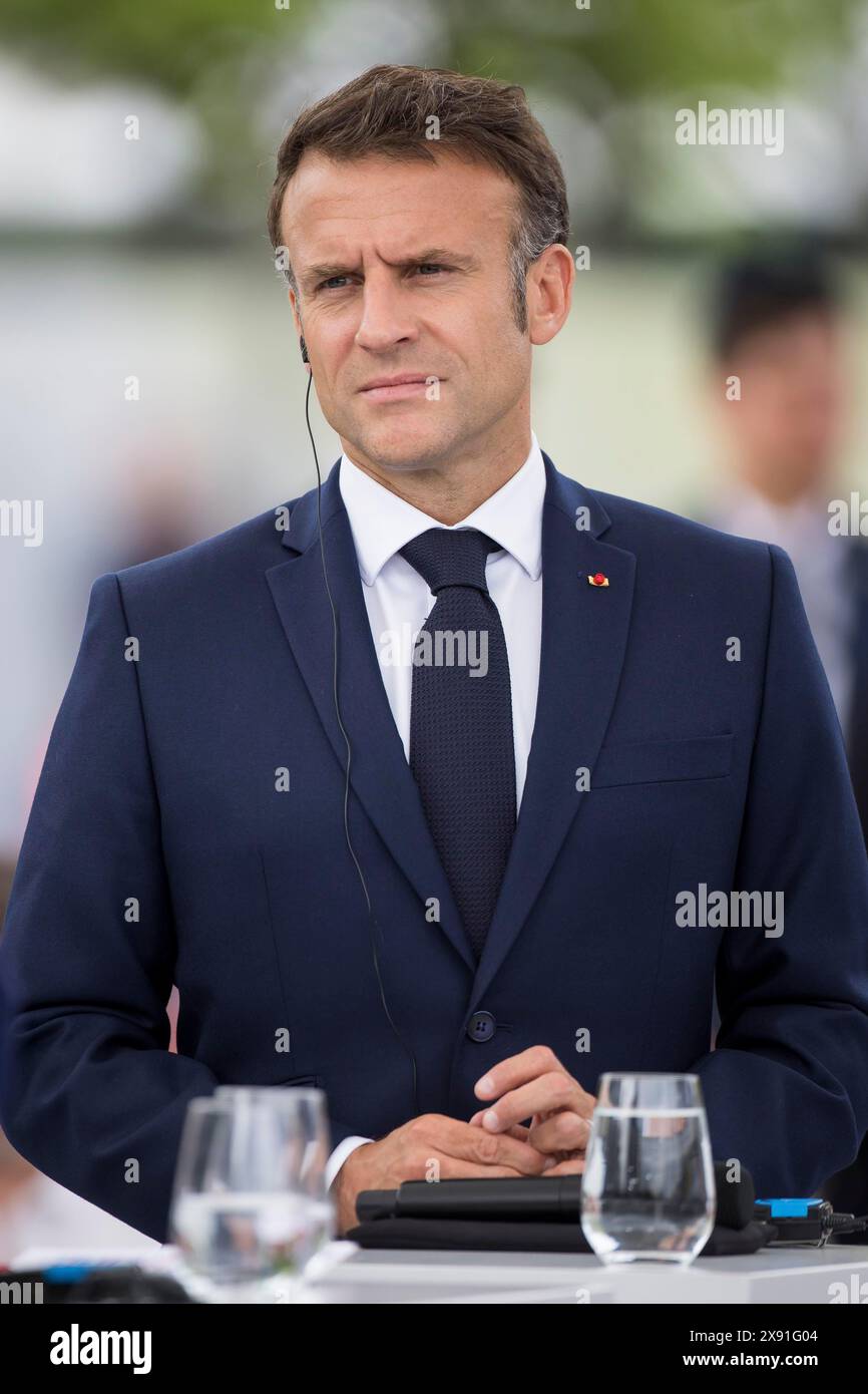 Emmanuel Macron (President of the French Republic) at the stage talk in ...