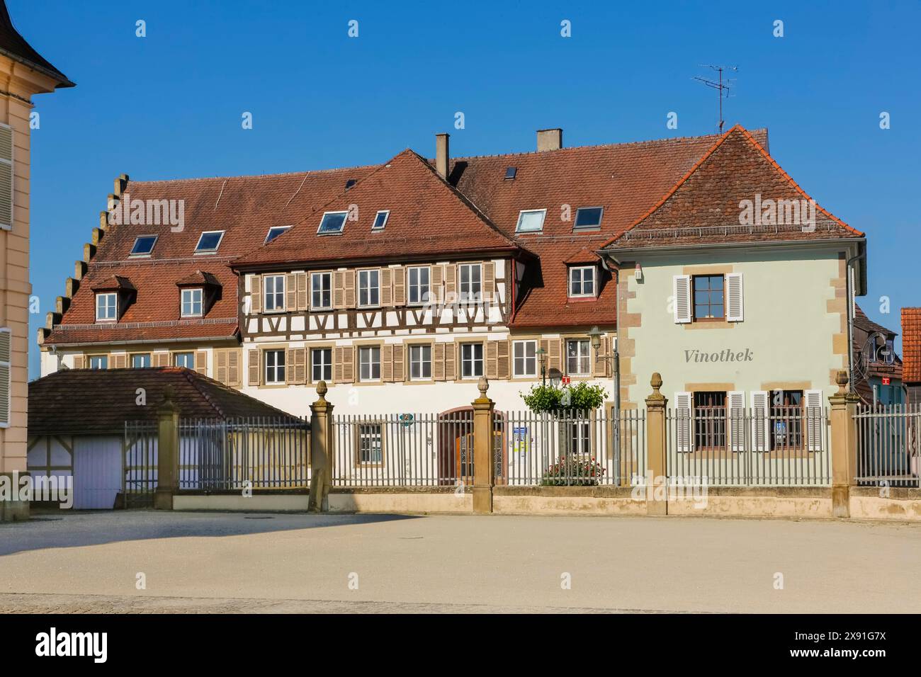 Left former cavalier building of the castle, later Latin school, today ...