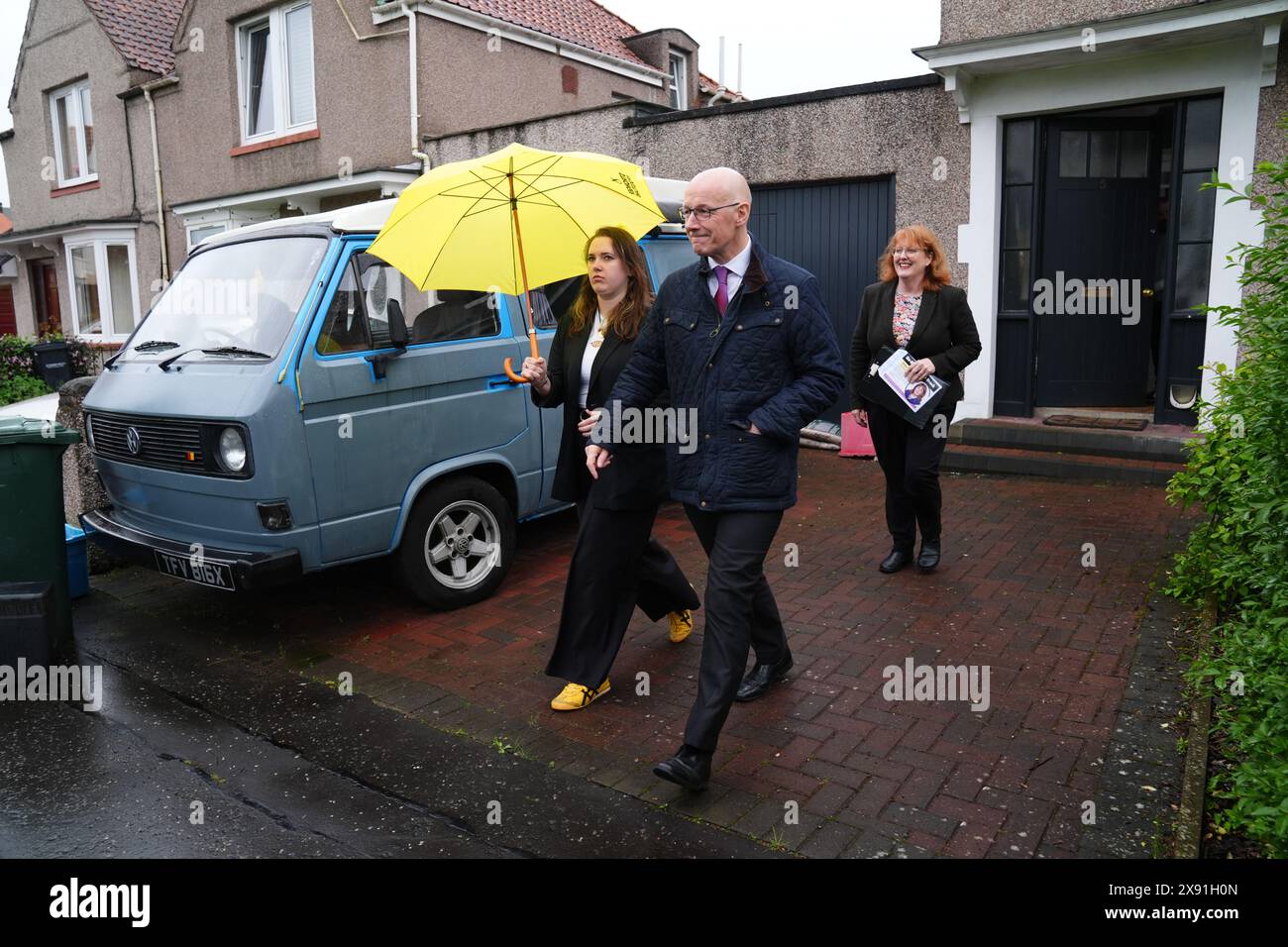 SNP Leader John Swinney canvassing with SNP candidate for Edinburgh ...