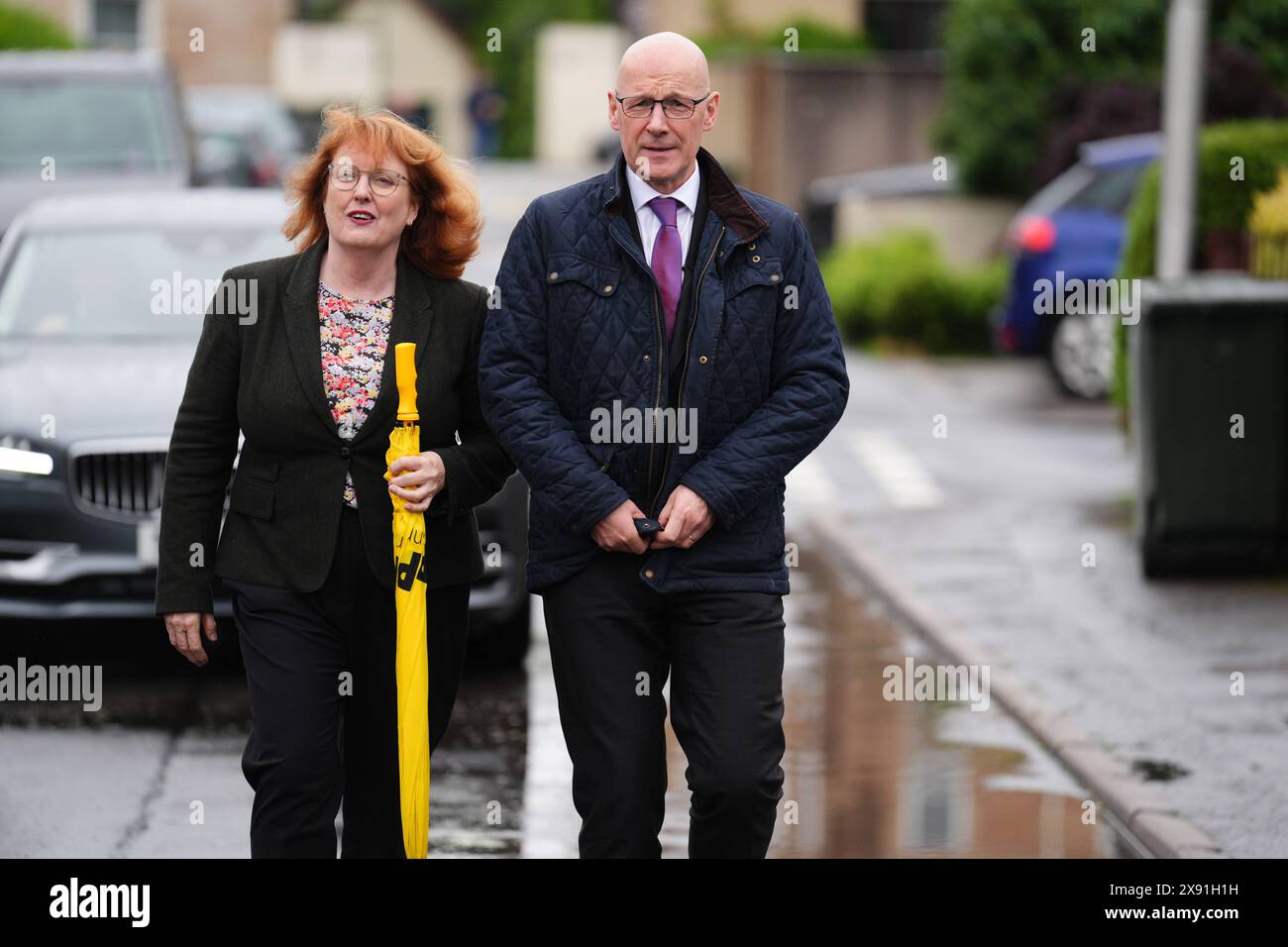 SNP Leader John Swinney canvassing with SNP candidate for Edinburgh ...
