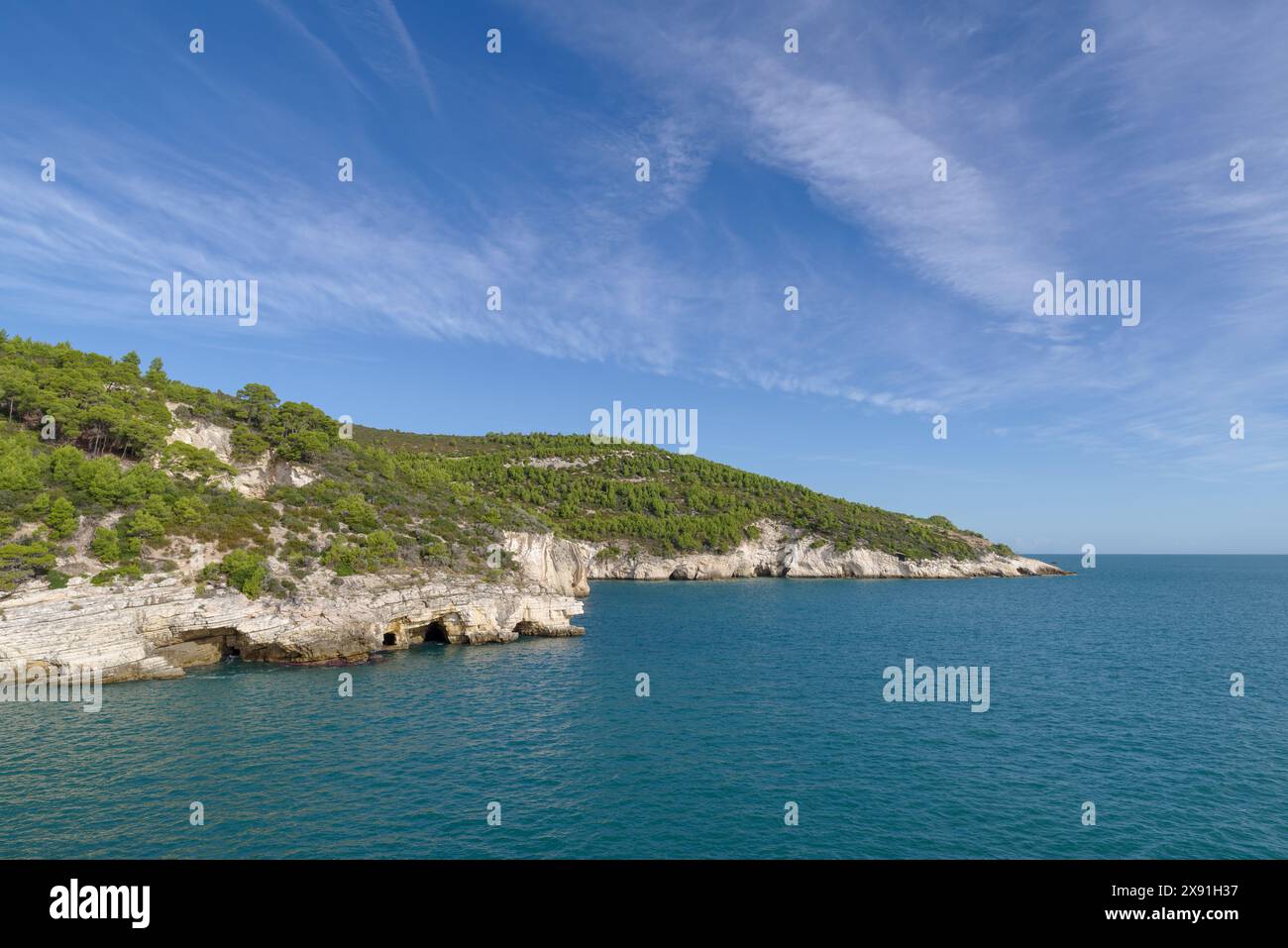 Gargano Promontory, cliffs on the shores of the Adriatic sea, Italy ...