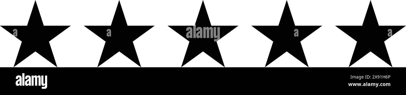 Five Star icon, Five stars rating icon, Five Star Black Symbol ...