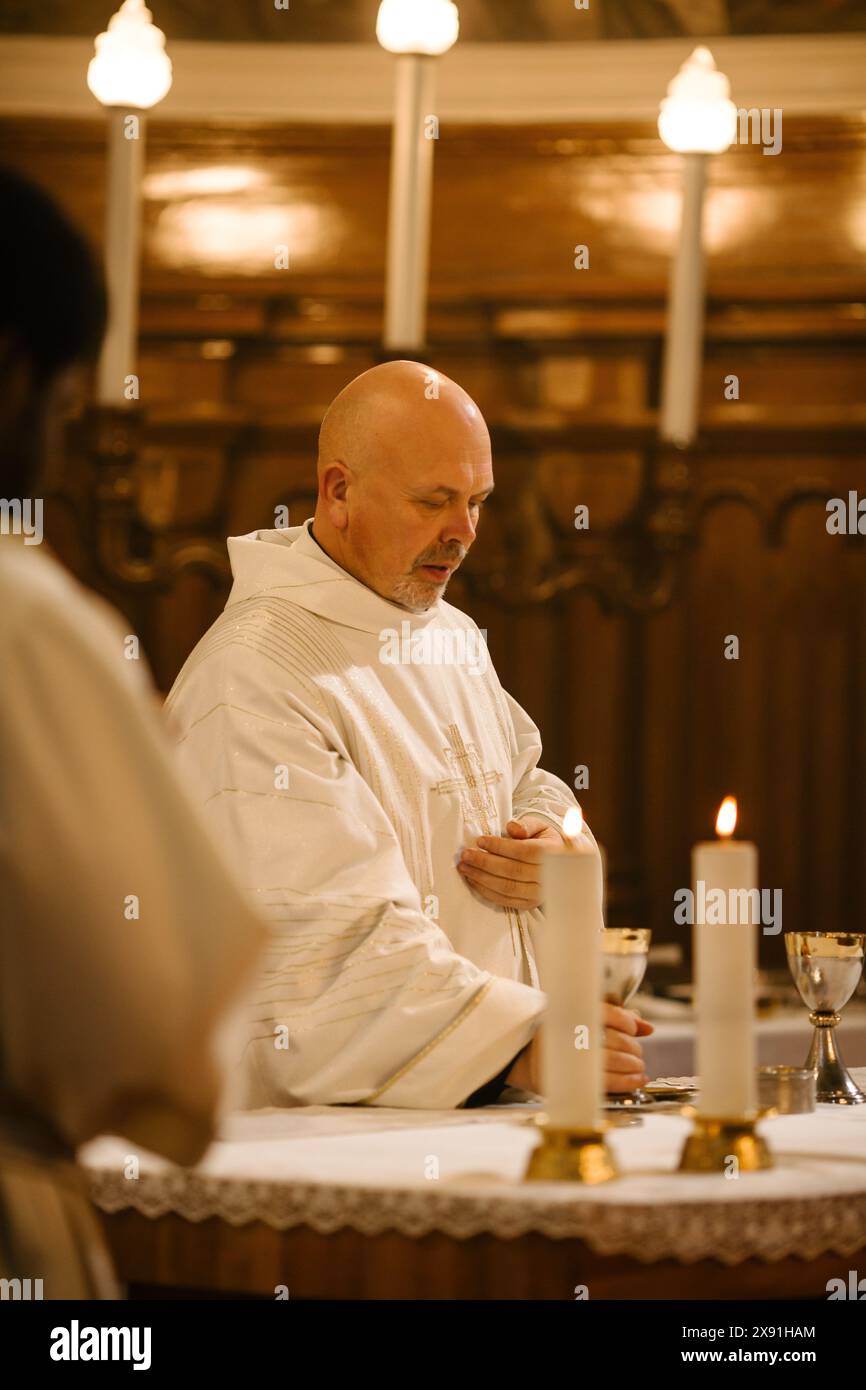 Ministers Leading The Eucharist, Sacred Christian Ceremony Of the ...