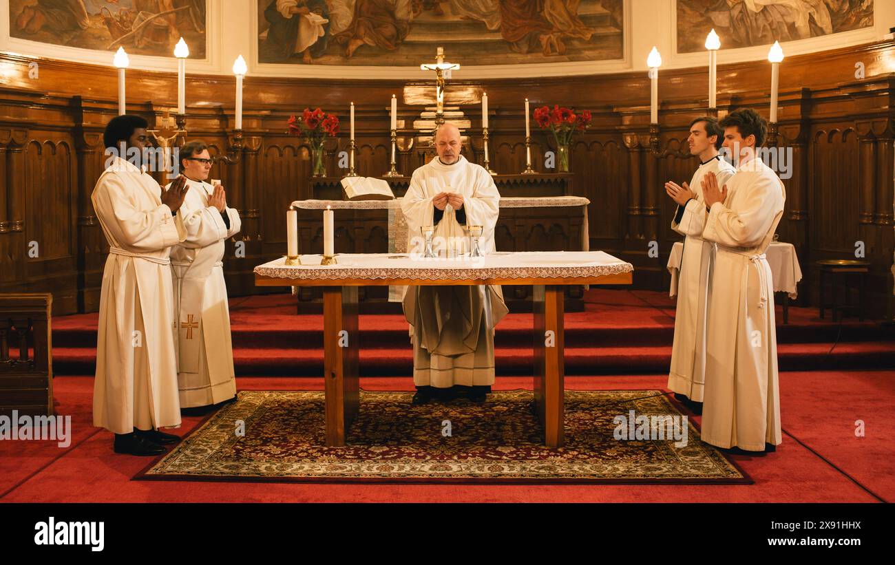 Ministers Leading The Eucharist, Sacred Christian Ceremony Of the ...